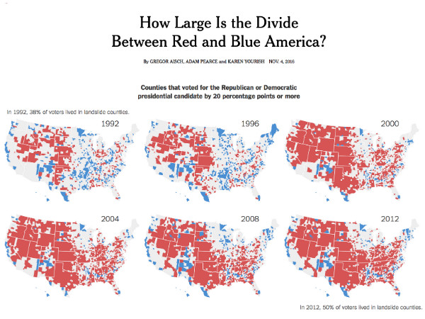 NY Times Explores Polarized America with Social Explorer Data and Analysis
