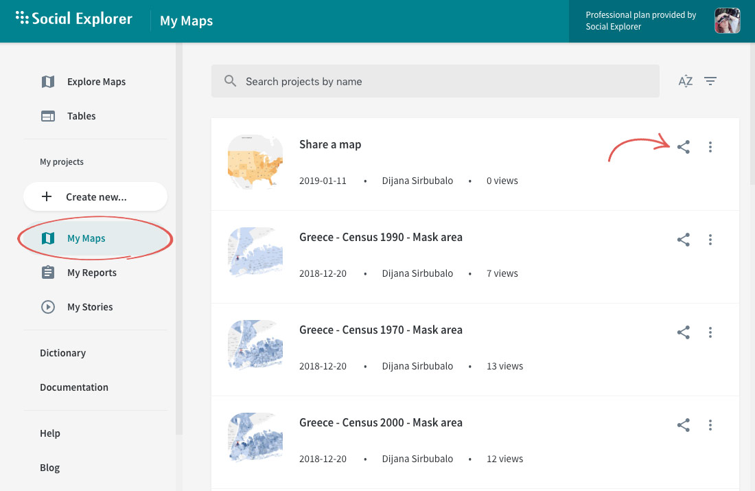 Share a map | Managing maps | Using Maps | Social Explorer Help Center
