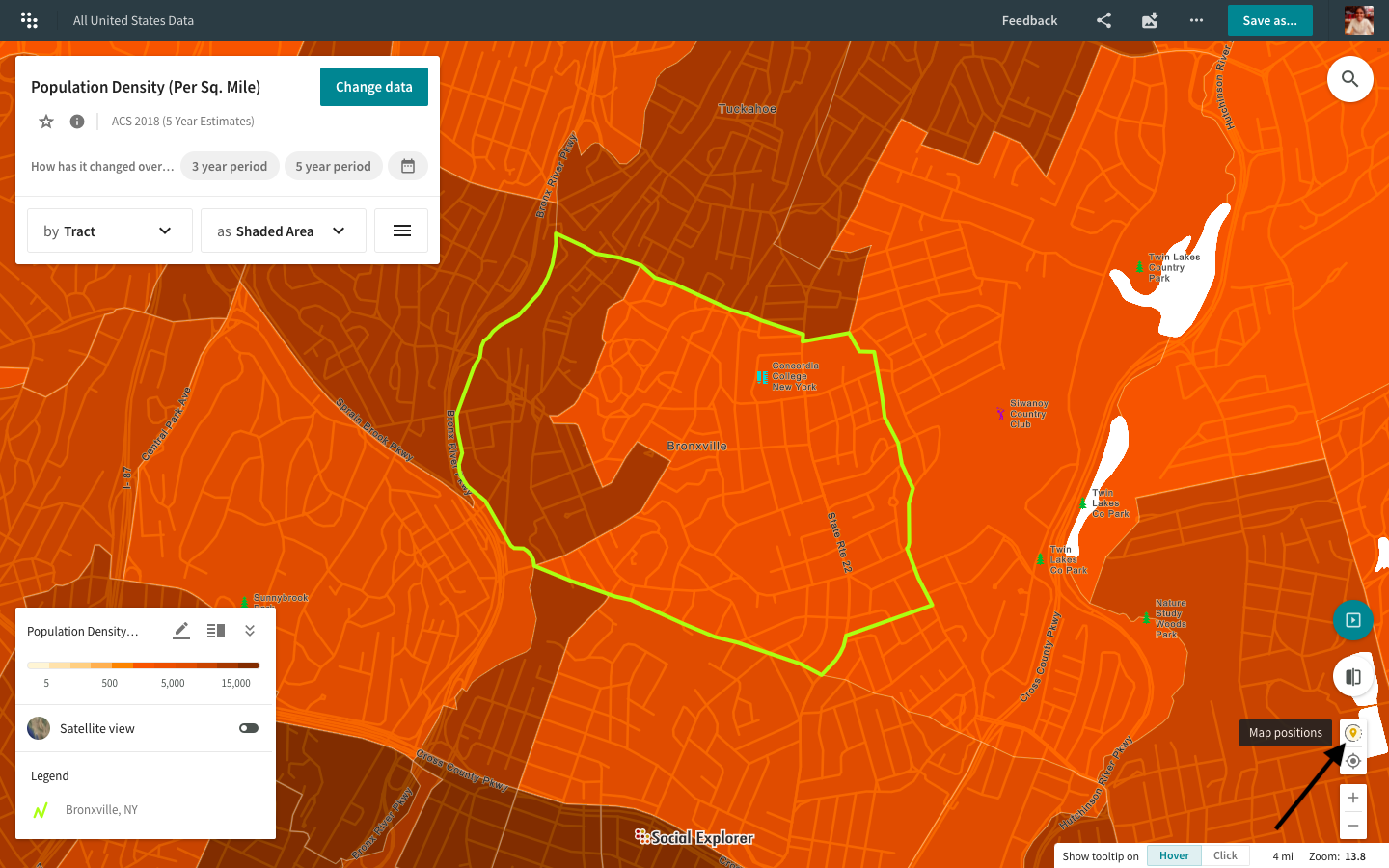 Save map positions | Managing maps | Using Maps | Social Explorer Help Center