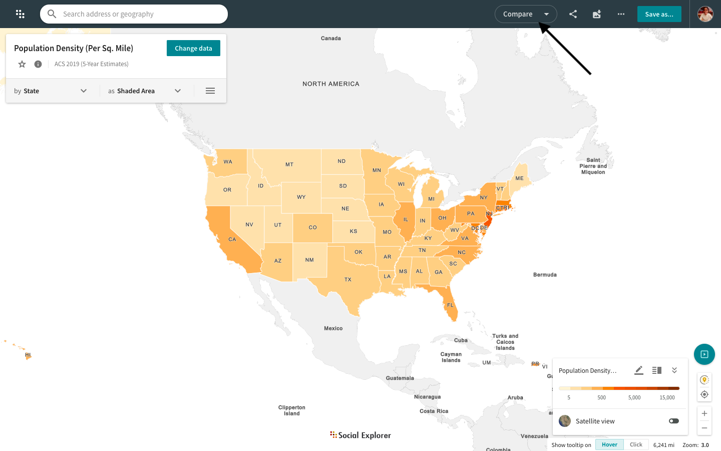Use Side by side and Swipe maps | Visualizing data | Using Maps | Social Explorer Help Center